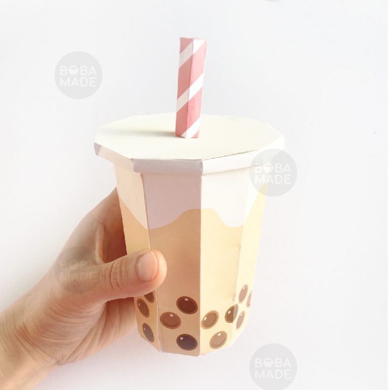 Boba Tea Origami Template - Full Size - Boba Made